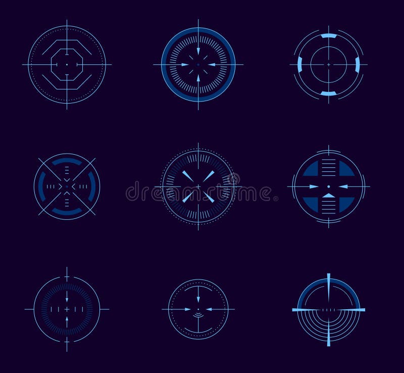 Futuristic Aim Pointer. Circle HUD User Interface Element, Weapon ...