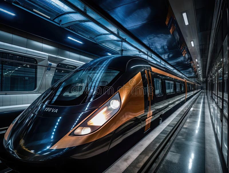 Futuristic AIpowered Highspeed Train Stock Illustration - Illustration ...
