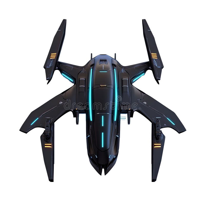 Futuristic Aircraft with Blue and Black Color Scheme. Stock ...