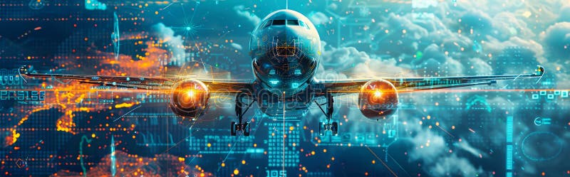 A Futuristic Aircraft Soars through a Digital Sky, Showcasing Advanced ...
