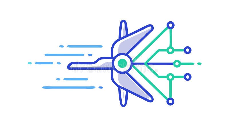 Futuristic Airplane and Circuitry Icon, Vector Design Generative AI ...