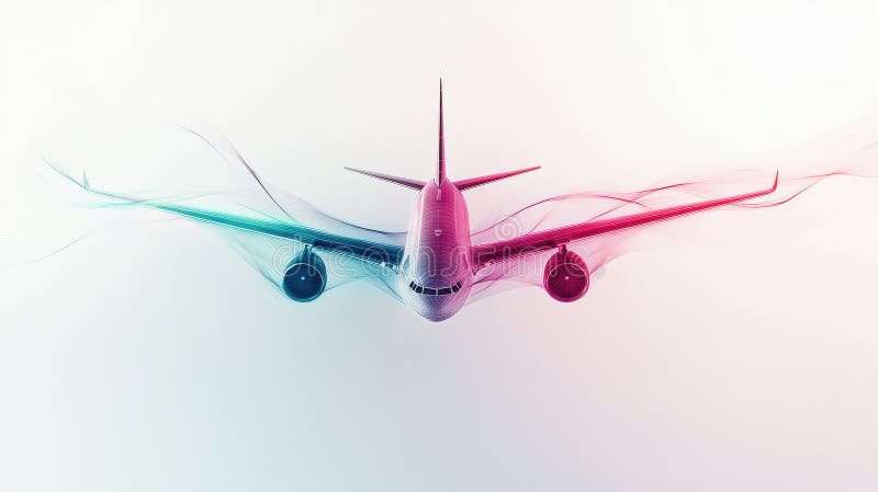 Futuristic Airplane Design with Vibrant Color Wave Effects. Fly ...