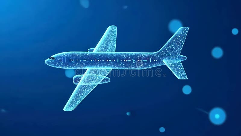 Futuristic Airplane Flying through Digital World Symbolizing Innovation Stock Video - Video of ...