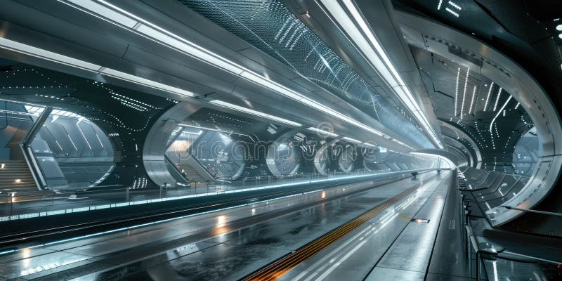 Futuristic Airport Terminal with Sleek Design and Efficient ...