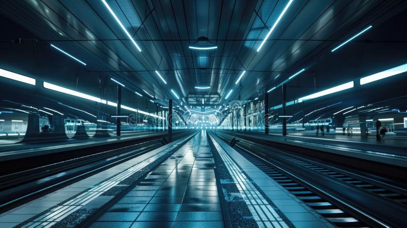 Futuristic Airport Terminal with Sleek Design and Efficient ...