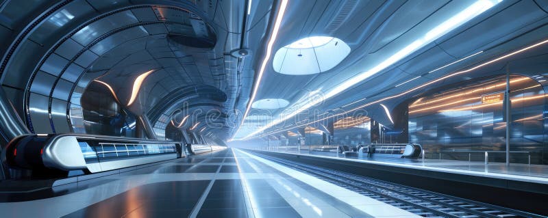 Futuristic Airport Terminal with Sleek Design and Efficient ...