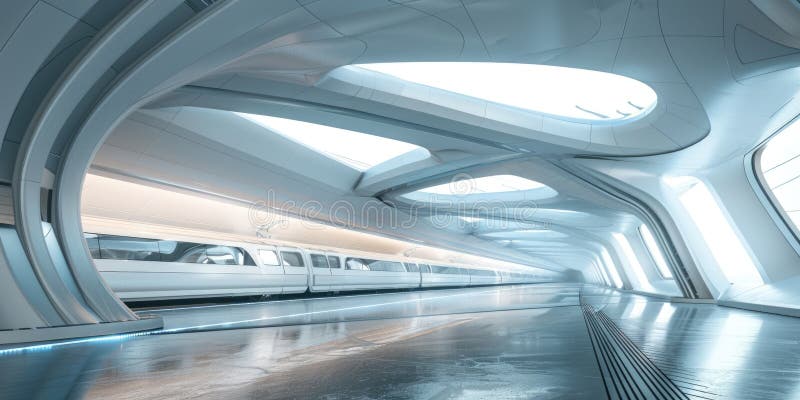 Futuristic Airport Terminal with Sleek Design and Efficient ...