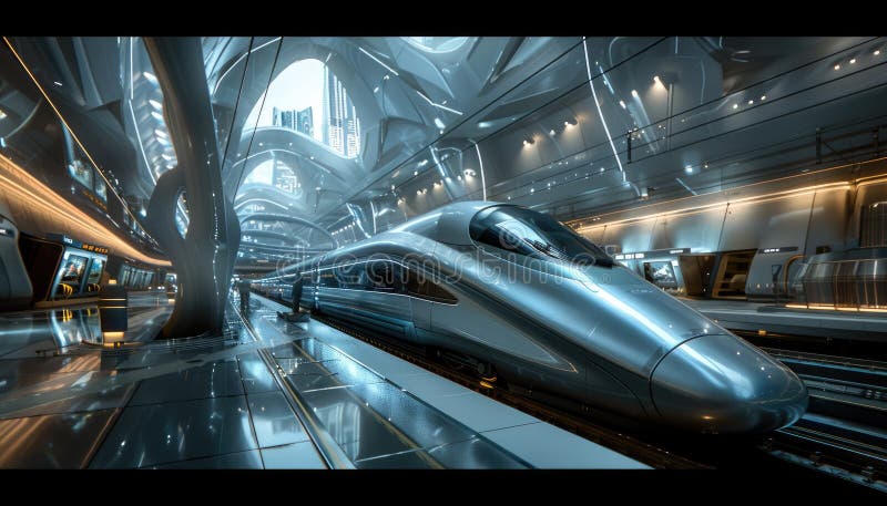 Futuristic Airport Terminal with Sleek Design and Efficient ...