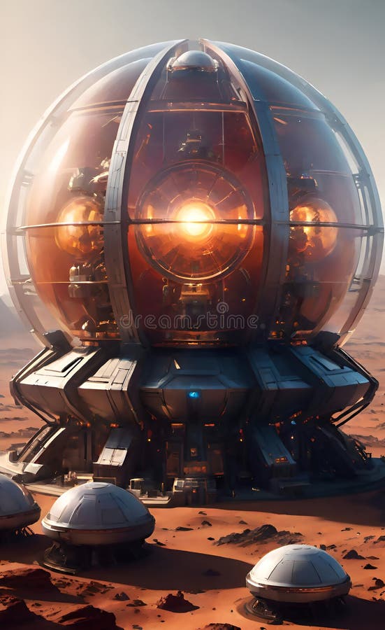 Futuristic Alien City: Space Colonization Concept Art Stock ...