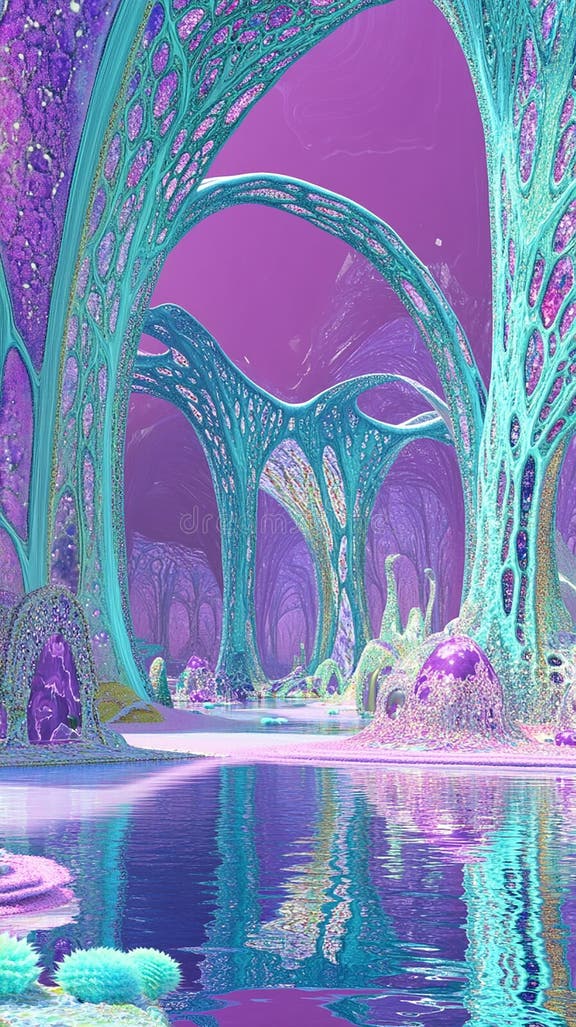 Futuristic Alien Cityscape with Advanced Architecture. Stock ...