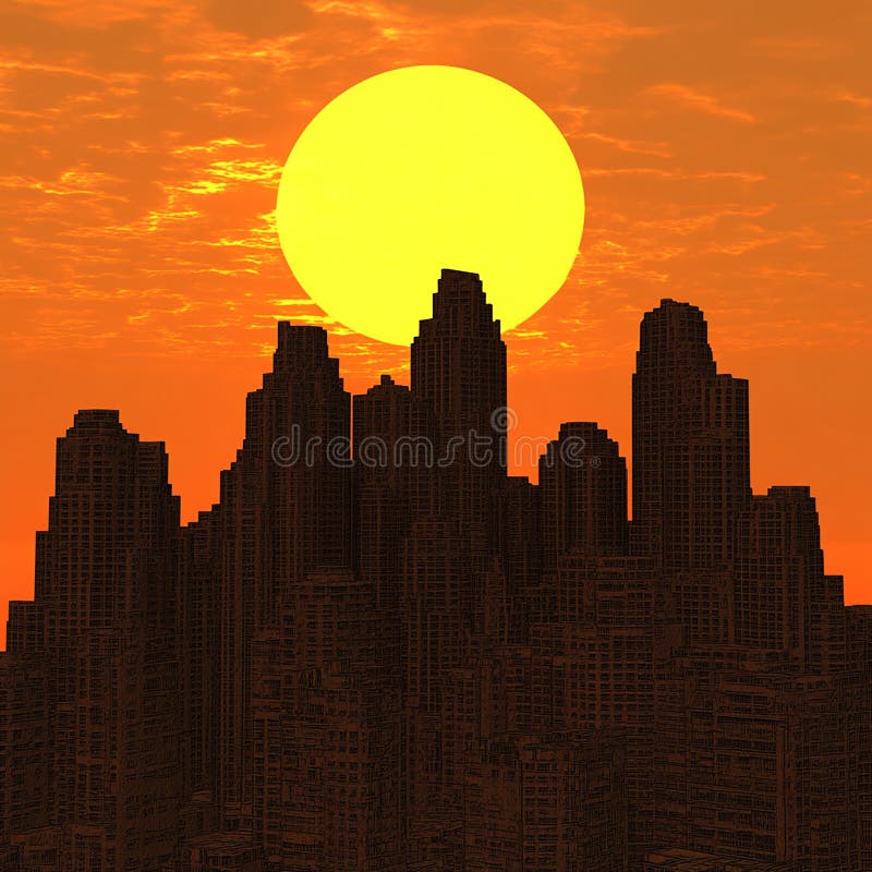 Futuristic Alien Cityscape with Advanced Architecture. Stock ...