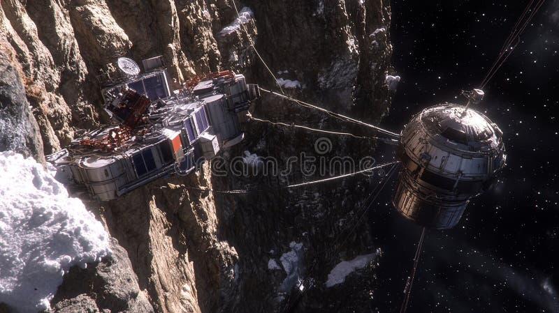 Futuristic Alien Mining Operation on a Distant Planet Stock Image ...
