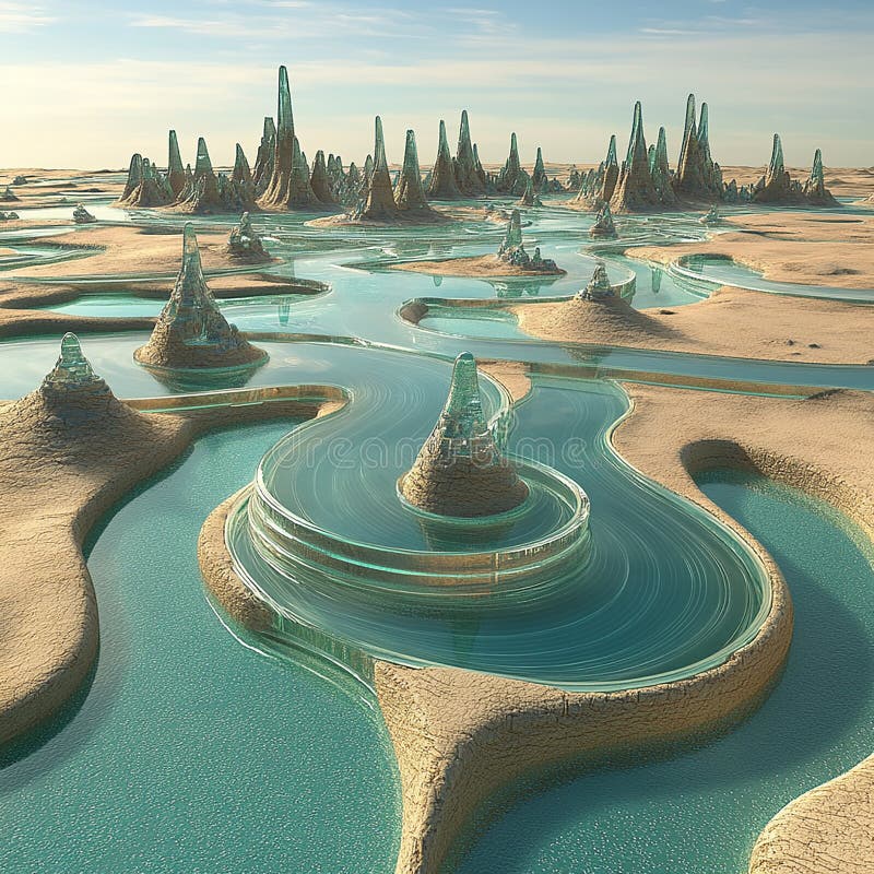 Futuristic Alien Mining Operation on a Distant Planet Stock Image ...