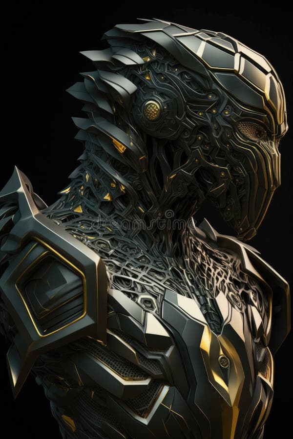 Futuristic Alien Robot Created with Generative Ai Stock Illustration ...