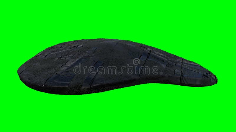 Futuristic Alien Sci Fi Ship Isolate on Green Screen. 3d Rendering ...