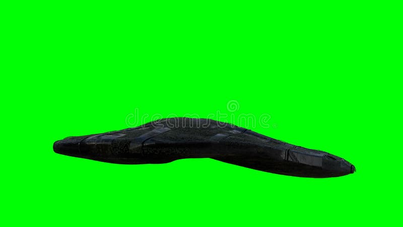 Futuristic Alien Sci Fi Ship Isolate on Green Screen. Realistic 4k ...