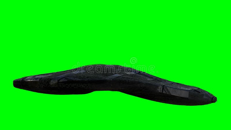 Futuristic Alien Sci Fi Ship Isolate on Green Screen. Realistic 4k ...