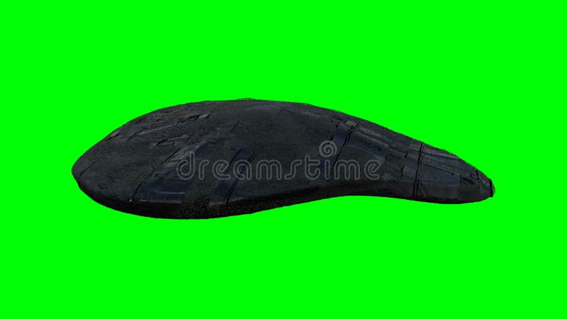 Futuristic Alien Sci Fi Ship Isolate on Green Screen. Realistic 4k ...