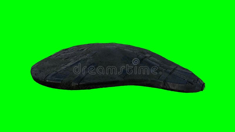 Futuristic Alien Sci Fi Ship Isolate on Green Screen. Realistic 4k ...