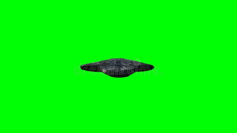 Futuristic Alien Sci Fi Ship Isolate on Green Screen. Realistic 4k ...