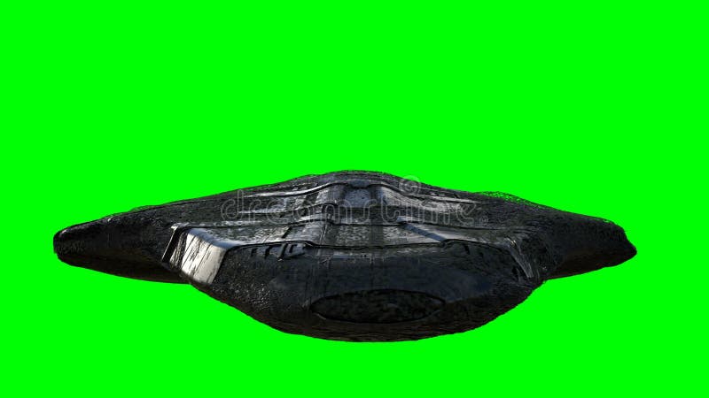 Futuristic Alien Sci Fi Ship Isolate on Green Screen. Realistic 4k ...