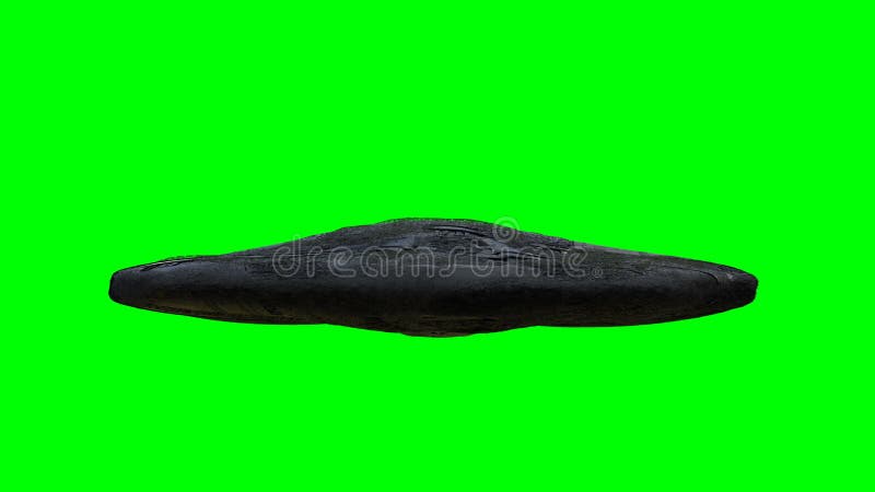 Futuristic Alien Sci Fi Ship Isolate on Green Screen. Realistic 4k ...