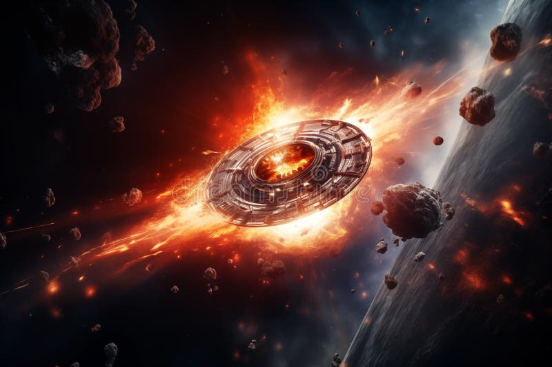 Futuristic Alien Spaceship Traveling in the Universe. Plasma Eruption ... Futuristic Alien Spaceship Traveling in the Universe. Plasma Eruption ...