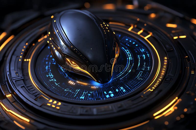 Futuristic Alien Technology Device with Intricate Digital Details and ...