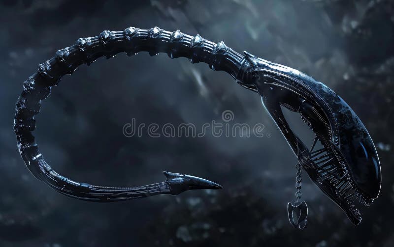 Futuristic Alieninspired Weapon Curved Segmented Design Sharp Teeth ...