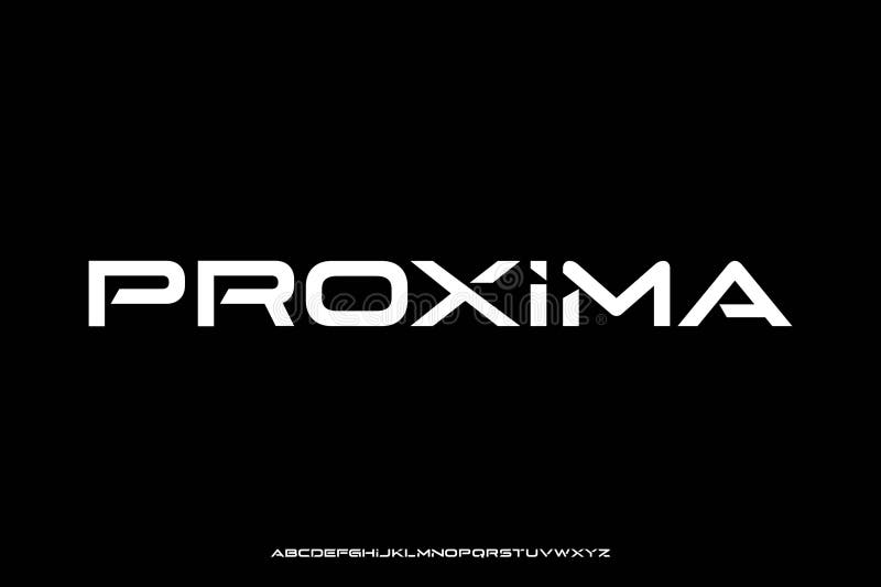 Wide Futuristic Alphabet Typeface Display Font Vector Illustration ...