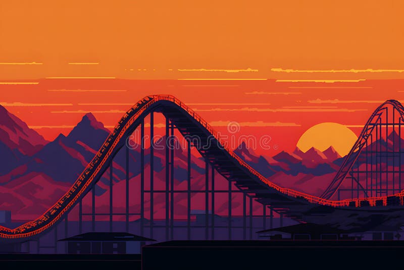 Futuristic Amusement Park. Neural Network AI Generated Stock ...