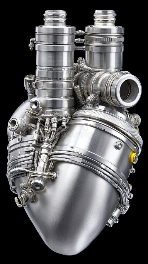 Futuristic Anatomical Heart Crafted from Spaceship Components and Tech ...