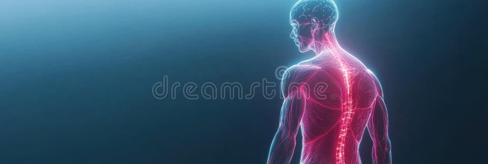 Futuristic Anatomical Visualization of a Translucent Human Silhouette ...