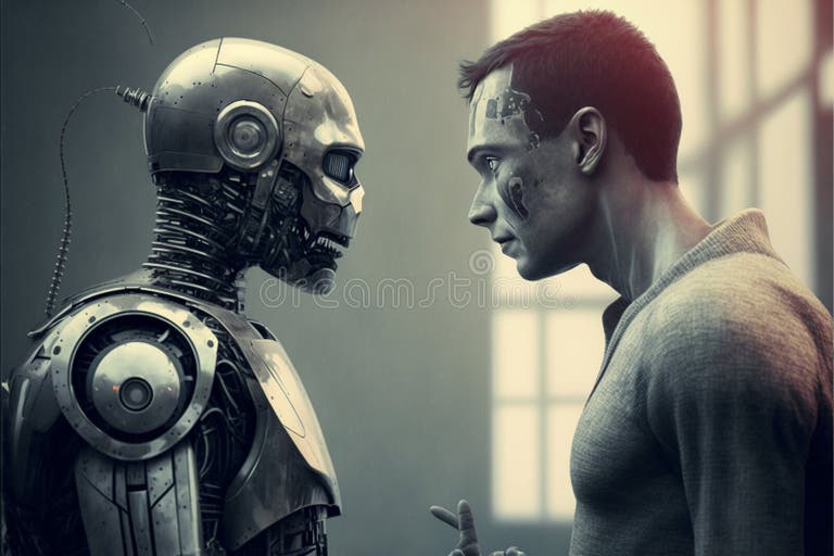 Human Talking To Robot Stock Illustrations – 134 Human Talking To Robot ...