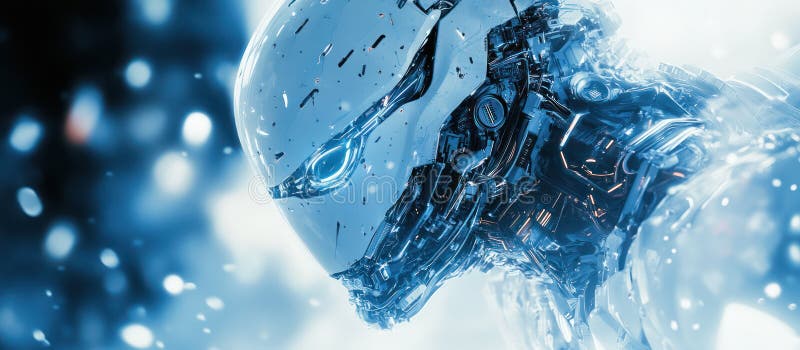 Futuristic Android Character in Dynamic Pose with Metallic Exterior and ...