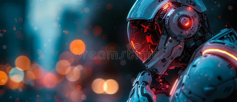 Futuristic Android in Contemplation Stock Image - Image of creative ...
