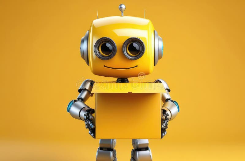 Futuristic Android Delivering Ordered Parcel. Future Technologies ...