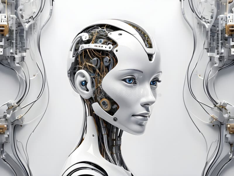 Futuristic Android in Digital Rendering, Highly Detailed AI Android ...