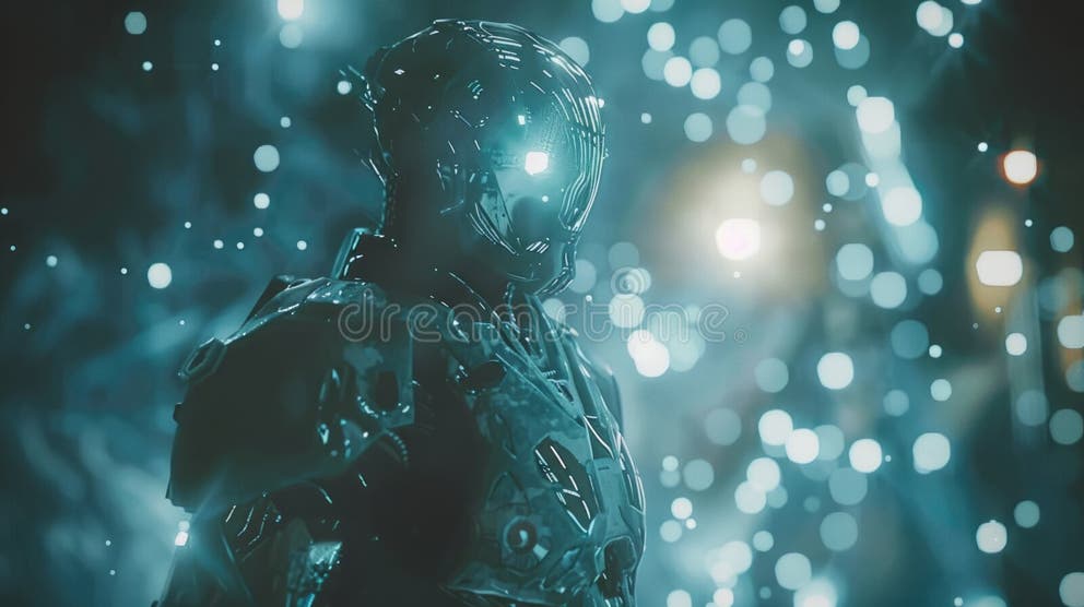 Futuristic Android in a Glowing Sci-Fi World: Technology and Innovation ...