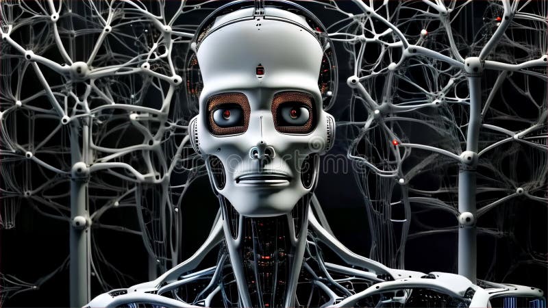 Futuristic Android Head Interface Stock Video - Video of intricate ...