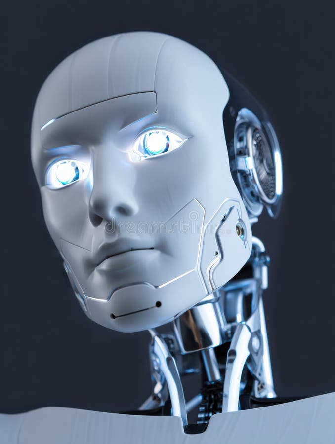 Futuristic Android with Illuminated Eyes Showcasing Advanced Robotics ...