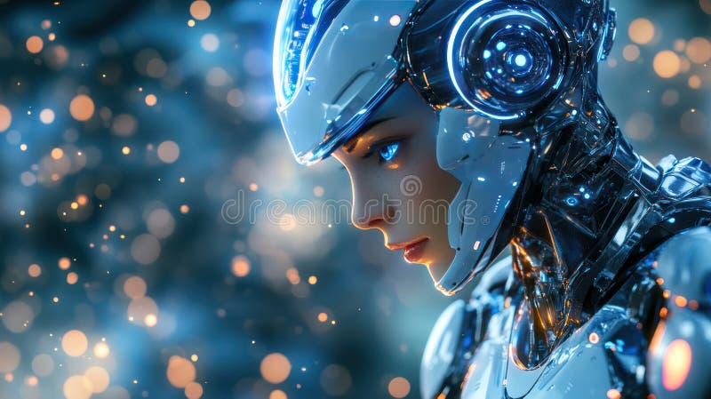 Futuristic Android Revolution in Dynamic Pose with Detailed Mechanics ...