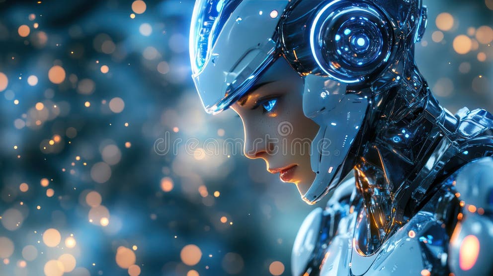 Futuristic Android Revolution in Dynamic Pose with Detailed Mechanics ...