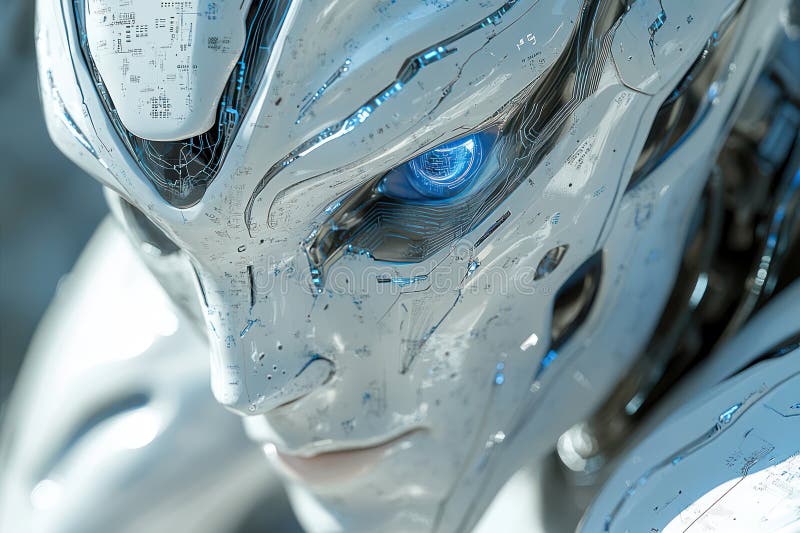 Futuristic Android Revolution: Intricate Closeup of Technological ...
