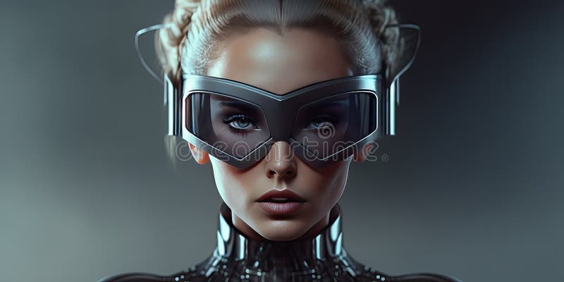 Futuristic Android Warrior. Beautiful Fighter in a Future World ...