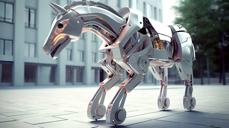 Futuristic Animal Robot. AI Illustration. Stock Image - Image of ...