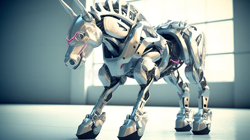 Futuristic Animal Robot. AI Illustration. Stock Illustration ...