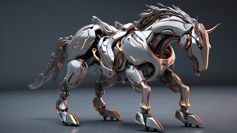 Futuristic Animal Robot. AI Illustration. Stock Image - Image of ...