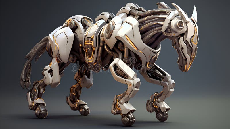 Futuristic Animal Robot. AI Illustration. Stock Photo - Image of ...