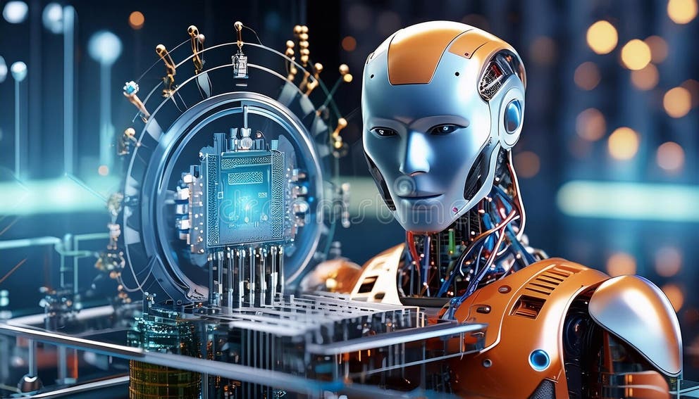 Futuristic Animation Concept: High-Tech Authentic Robot Arm Holding ...